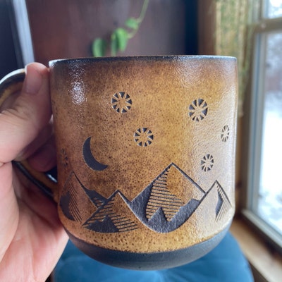 Astronaut Space Cats Mug Handmade Celestial Pottery - Etsy