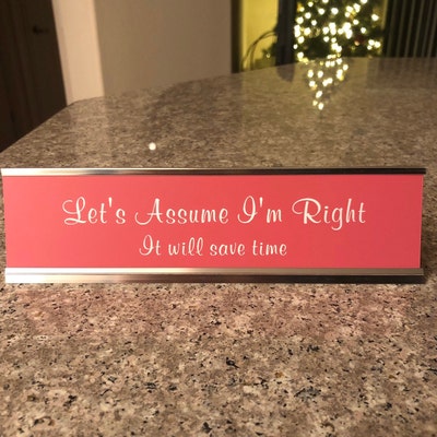 2x 8 Funny Joke Desk Name Plate & Holder Set - Etsy