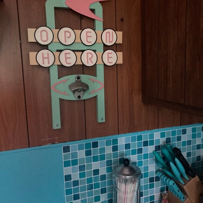 1950s Style Atomic Diner Sign Retro Futurism Painted Space Age Styled ...