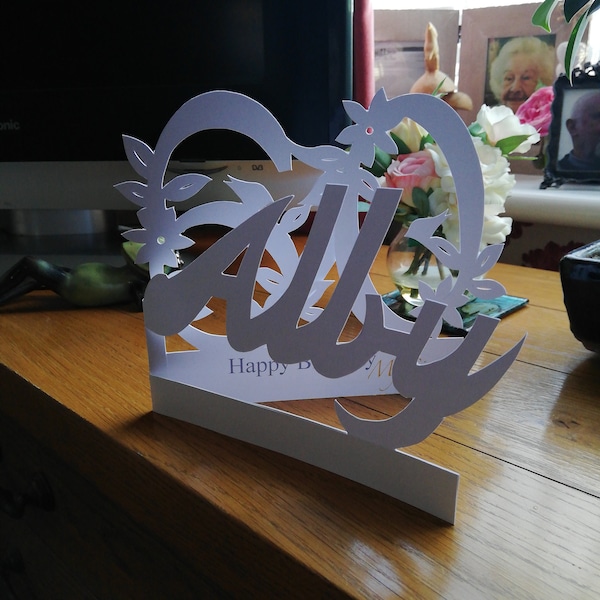 Personalised 80th 3D Paper Cut Card for a Mum/ Grandma/aunt/sister ...