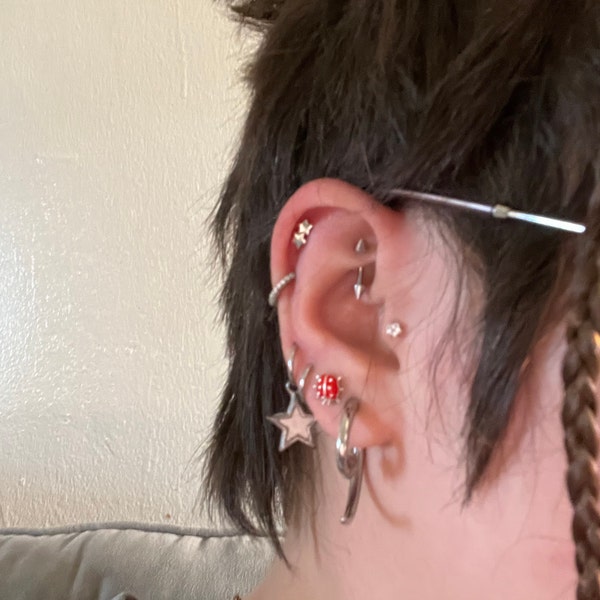 316L Surgical Steel Ear Cartilage Helix Tragus Stud Earring Ring ...