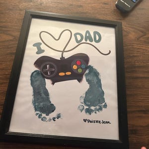 Handprint Art Gift for Gamers Video Game Footprint Stamp Art Father's ...