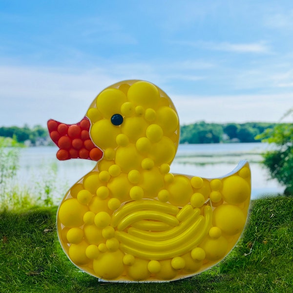 Rubber Duck From Balloons, Duck Mosaic Template, Baby Shower Mosaic ...