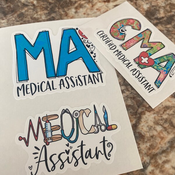 3" Medical Assistant Sticker, MA Sticker, Medical Sticker, Nursing ...