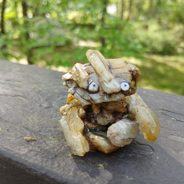 Rocklin, Handmade Rock Goblin Creature - Whimsical Stone Art. - Etsy