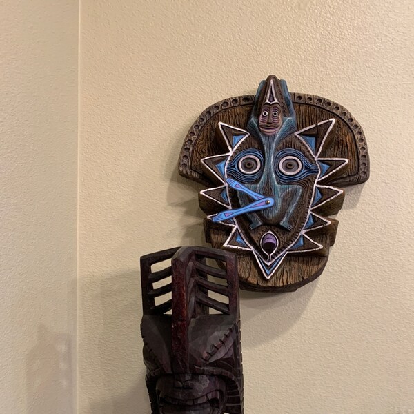 YELLOW Moai Hanging Lamp Tiki Room Bar Light Lava Light Neon Easter ...