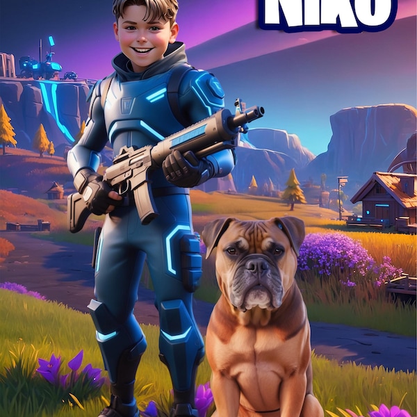 Custom Gamer Portrait From Photo, Personalized Game Character, Gamer ...