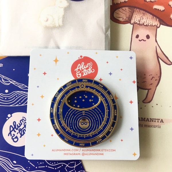 Blue Mini Planisphere Spinning Enamel Pin - Etsy