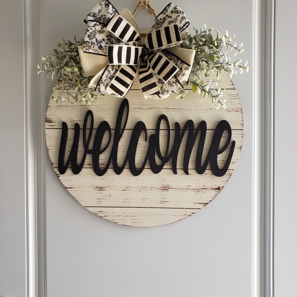 Black & Gold Football Welcome Sign Game Day Front Porch Decor Team ...