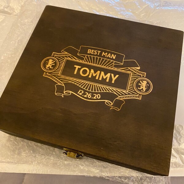 Rustic Cigar Box, Groomsmen Cigar Box, Best Man Gift, Wooden Cigar Box ...