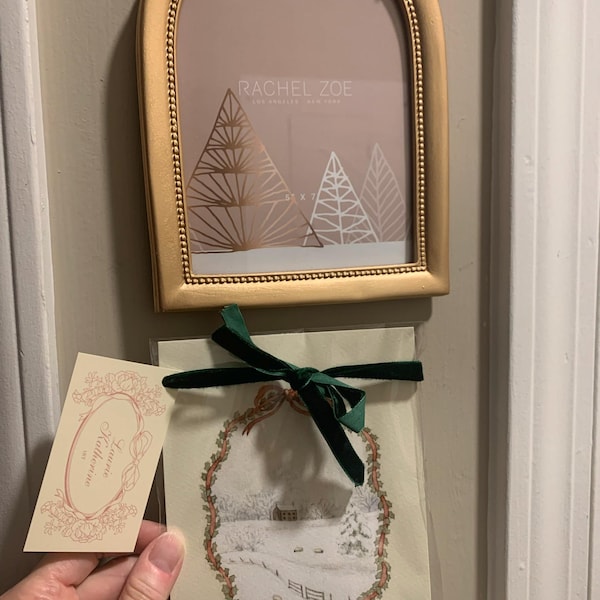 Christmas Cottage Watercolor Print - Christmas Wall Art - Vintage ...