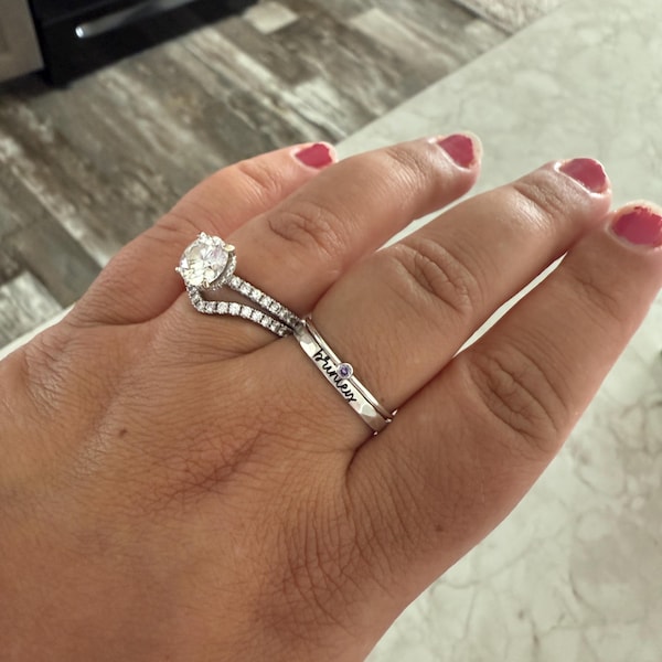 Ring Set Gift for Mom | Stackable Rings | Personalized Name Rings | 14k Gold Filled Name Ring ...