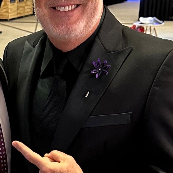 Spade Inspired Dark Pink Kanzashi Flower Lapel Stick Pin/lapel Pin ...