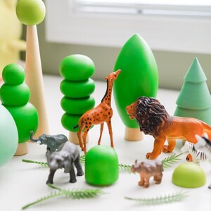 Wooden Tree Toy Set Woodland Trees Playset Nursery Decor | Etsy