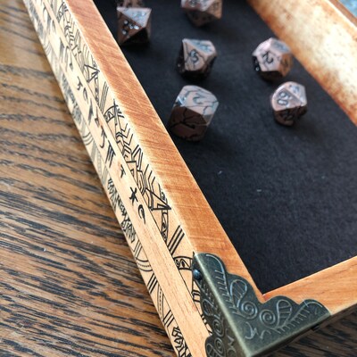 Personalized, Custom Dice Tray, Dice Tray, Wooden Dice Tray, Dungeons ...