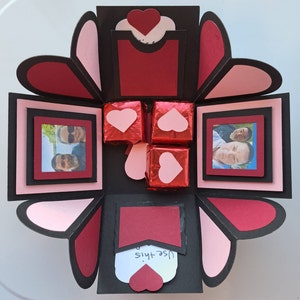 Exploding Box Svg Triple Heart Box With Three Layer Explosion and Gift ...