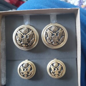 US Army Cuff Links Military Cufflinks Eagle America Made With Vintage ...