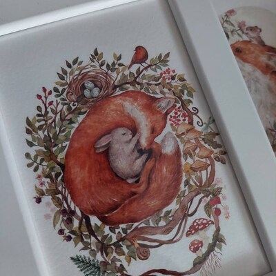 Whimsical Art, Fox Art, Rabbit Art, Cottagecore Art, Whimsy Art ...