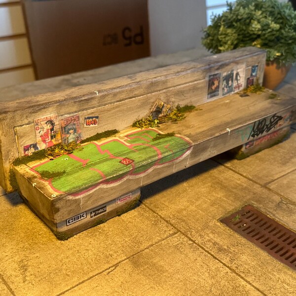 12 Cement Fingerboard Park Bench / Ledge With Graffiti / Weathering ...