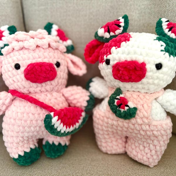 10-in-1 Fruit Cows Crochet Pattern Bundle amigurumi Highland Cow ...