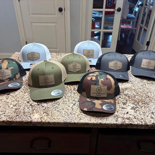 Custom Leather Patch Hats, Logo Hats, Laser Engraved Leather Patch ...