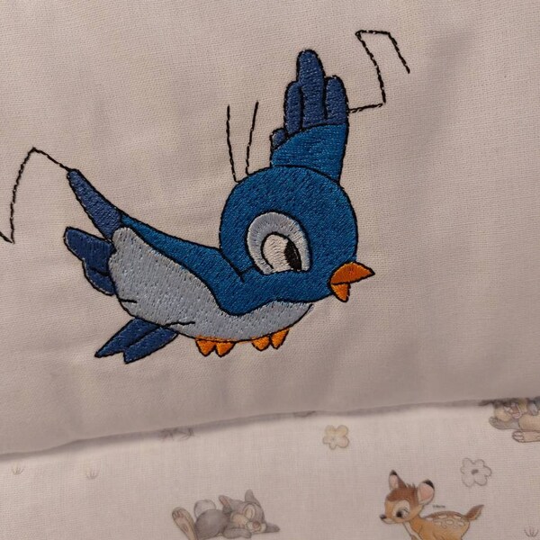 Bambi Movie Blue Bird Machine Embroidery Design, Blue Bird Embroidery ...