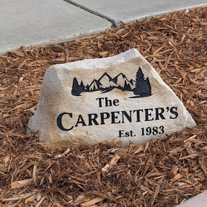 Large Custom Engraved Address Stone - Etsy