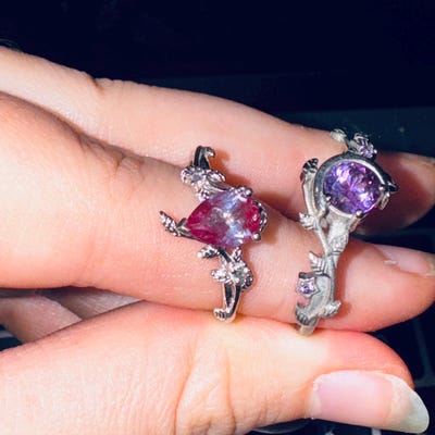 Unique Multi Gemstone Box Ring, 14K Solid Gold Baguette Garnet ...