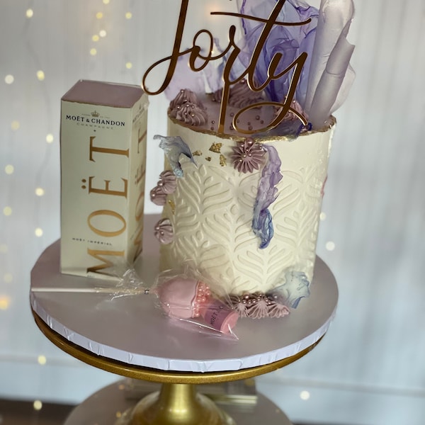 Calligraphy Forty Birthday or Anniversary Cake Topper, Birthday Cake ...