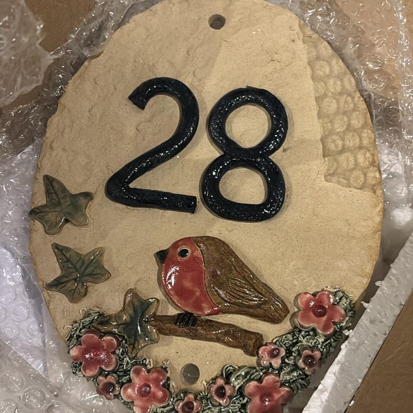 House Number Plaque, Ceramic Door Numbers, Yard Sign, Address Plaque ...