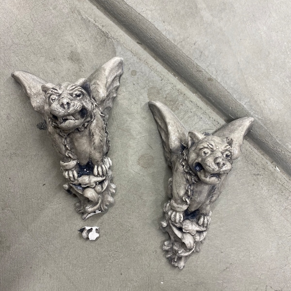 Gargoyle Wall Hangings Set of Two 2 Small Hanging Gargoyles Renaissance ...