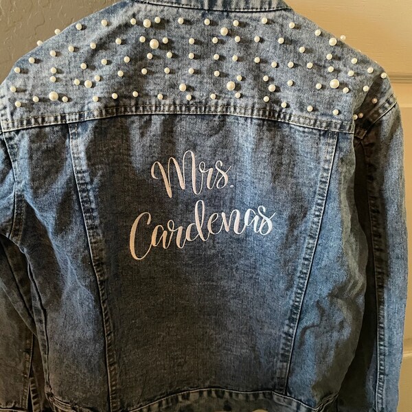 Embroidered Pearl Bride Jean Jacket - Etsy
