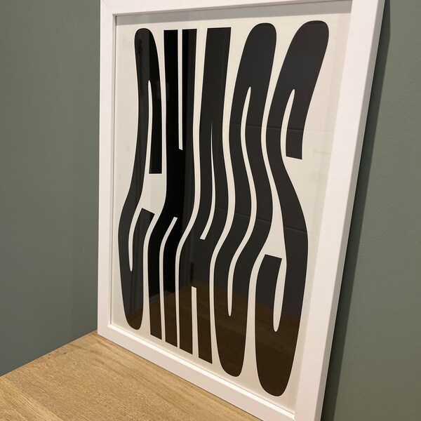 CHAOS Monochrome Poster, Quirky Poster Print, Wall Art, Cool Girl Art ...