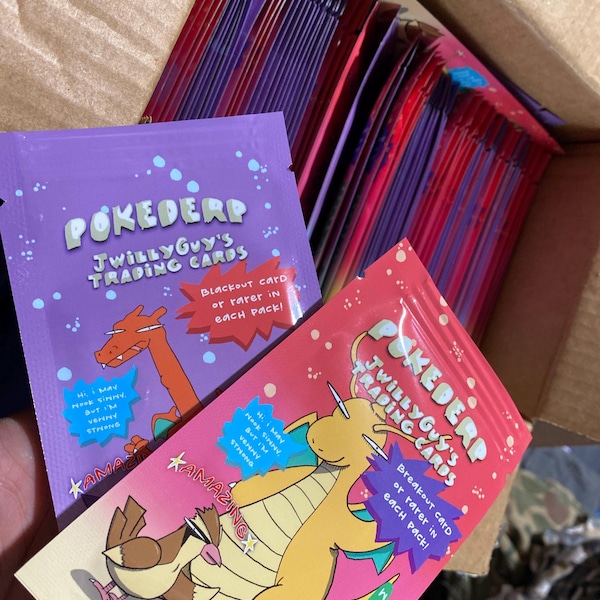 POKEDERP Pack SET 1 | Derpy Funny Parody Pokémon Card Pack - Etsy