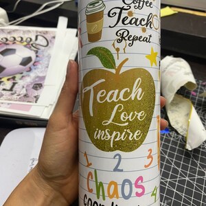 Teacher 20 Oz Skinny Tumbler, Teacher Appreciation Sublimation ...