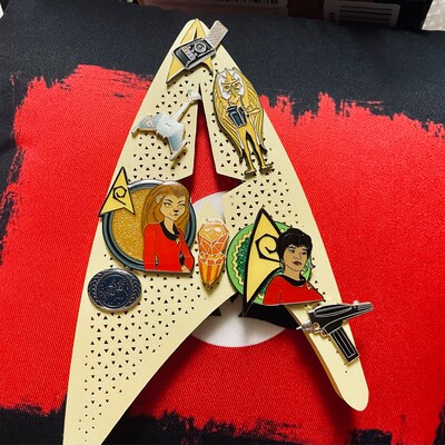 Star Trek Klingon Silver Tri Foil Logo Large Pin TNG Cosplay Uniform ...