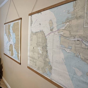 Map Hanger Frame Magnetic Wood Poster Hanger - Etsy