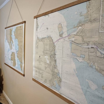 Map Hanger Frame Magnetic Wood Poster Hanger - Etsy