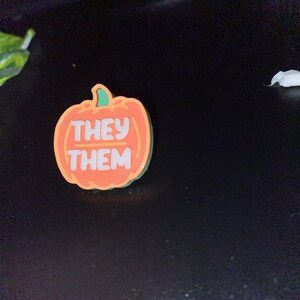 Pumpkin Pronouns Pins GLOW in the DARK She/her He/him - Etsy