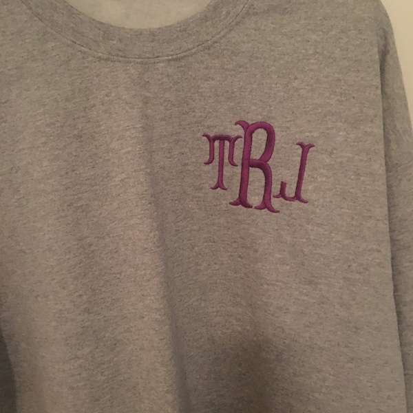 Monogram Sweatshirt - Embroidered Shirt - Crewneck Sweatshirt ...