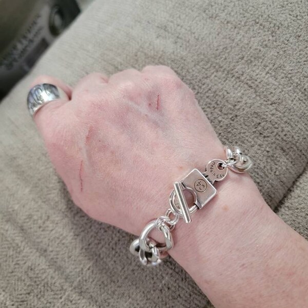 Oversized Thick Chain Womens Padlock Bracelet• Chunky Key-lock Cuban ...