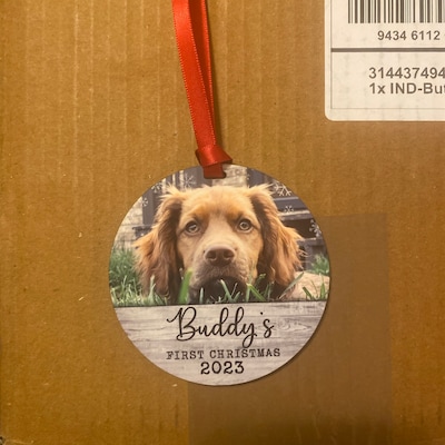 Puppies First Christmas Ornament Personalized Dog Picture Ornament Dogs ...