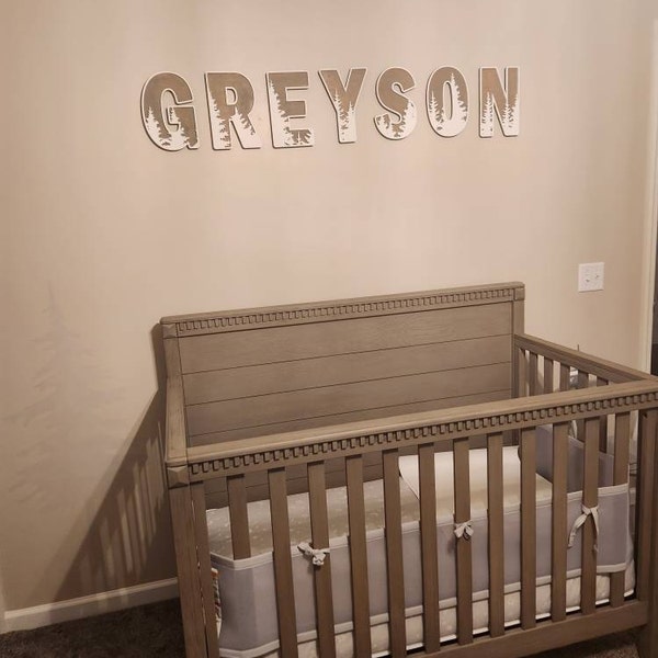 Forest Letters | Woodland Nursery | Nursery Decor | Custom Letters ...