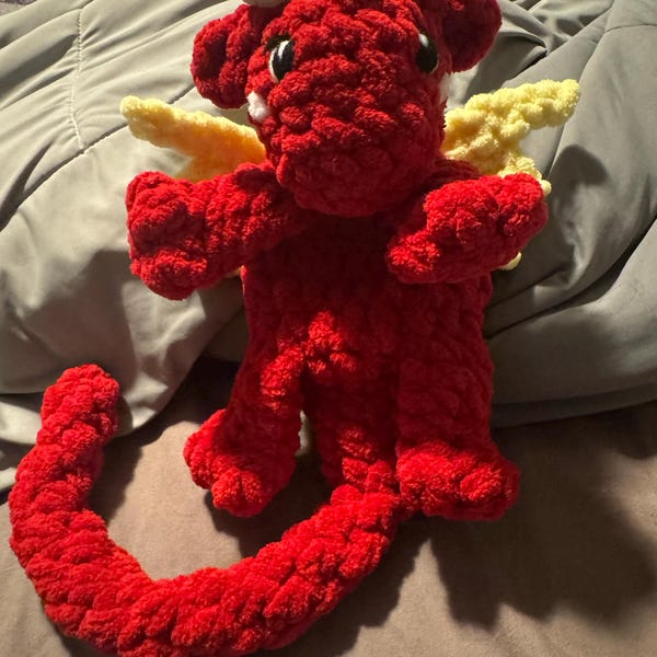 Baby Dragon Snuggler - Handcrafted Tiny Dragon Plushie - Small ...