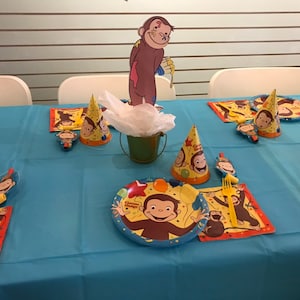 Curious George Centerpieces Yellow Red and Blue Curious - Etsy Canada