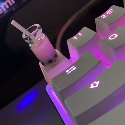 Cute Kawaii Drinks Keycaps Boba pink Strawberry Yakult - Etsy