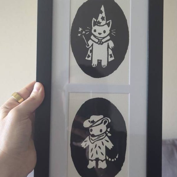 Cowboy Opossum Linocut Block Print | 4 X 6 Mini Print | Printmaking ...