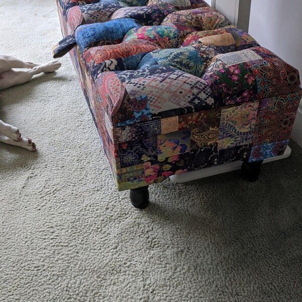 Premium Footstool, Pouffe Table, Handmade Ottoman Bench, Chesterfield ...