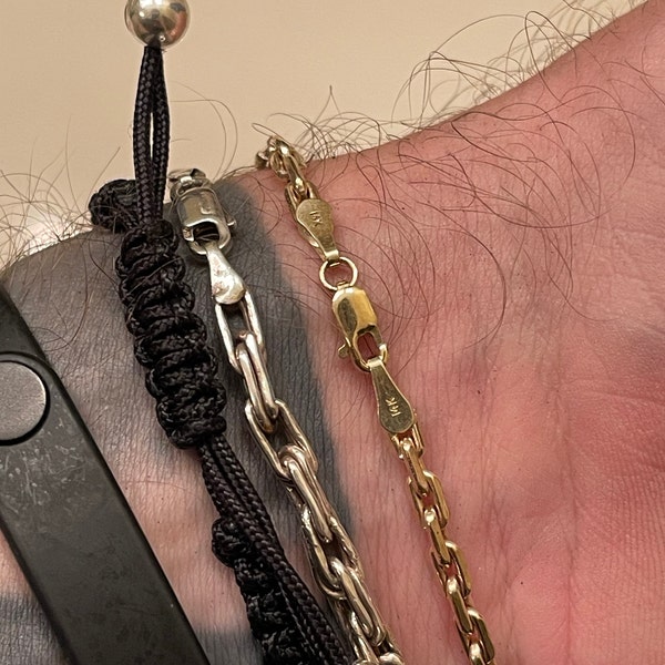 14K Yellow Gold Internal Cord in or Chain in Barrel Clasp W End Caps ...