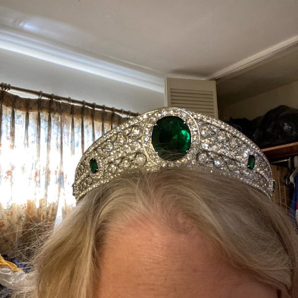 The Harcourt Diamond Tiara Royal Wedding Crown Victorian Simulated ...